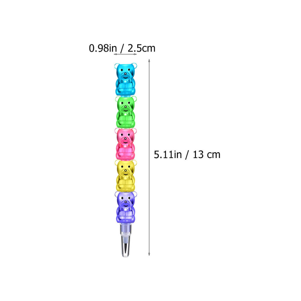 12pcs Stackable Bear Pencils - 5 In 1 Colored Swap Plastic Stacker | eBay