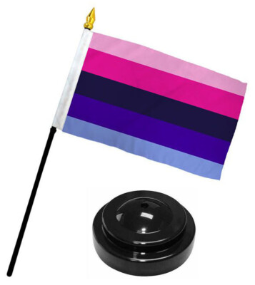 Omnisexual Gay Lesbian Pride LBGTQ 4"x6" Flag Desk Plastic Stick Black ...