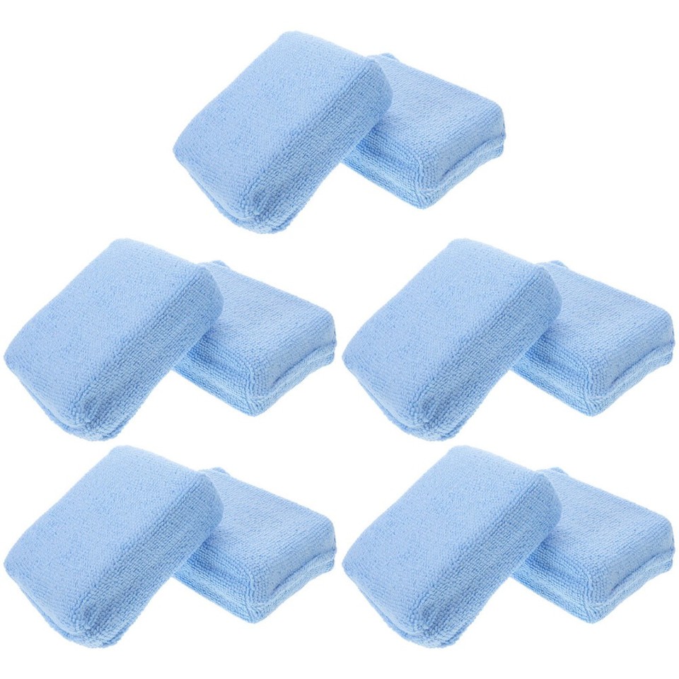 10 Pcs Car Cleaning Pad Microfiber Wax Applicator Detailing Brush ...