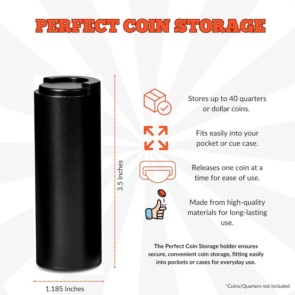 Beer City Billiards Coin Holder Quarter Dispenser | Aluminum | Black ...