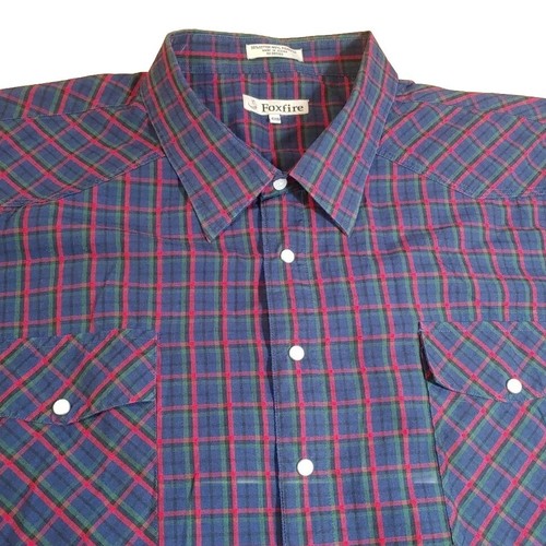 Vtg Foxfire Pearl Snap Shirt Oversized 4X Western Rodeo Cowboy ...