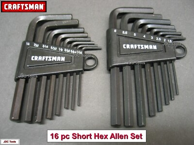 Craftsman 16pc Short Allen Hex Key SAE & Metric Set with Holder | eBay