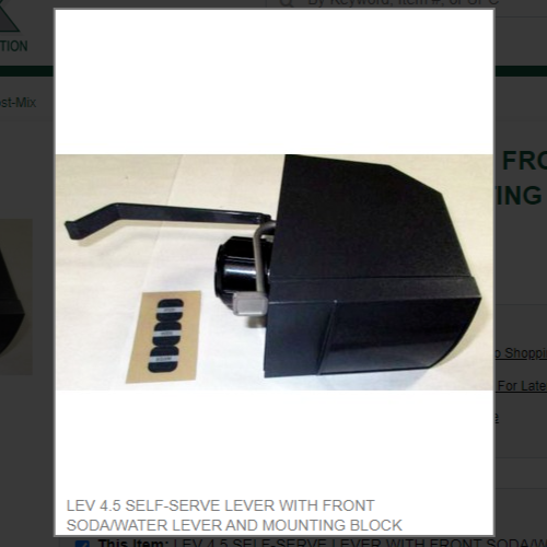 LEV 4.5 SELF-SERVE LEVER WITH FRONT SODA/WATER LEVER AND MOUNTING BLOCK ...