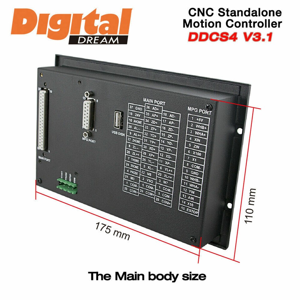 4 Axis Motion Controller Offline CNC 500KHz CNC Standalone Control DDCS ...