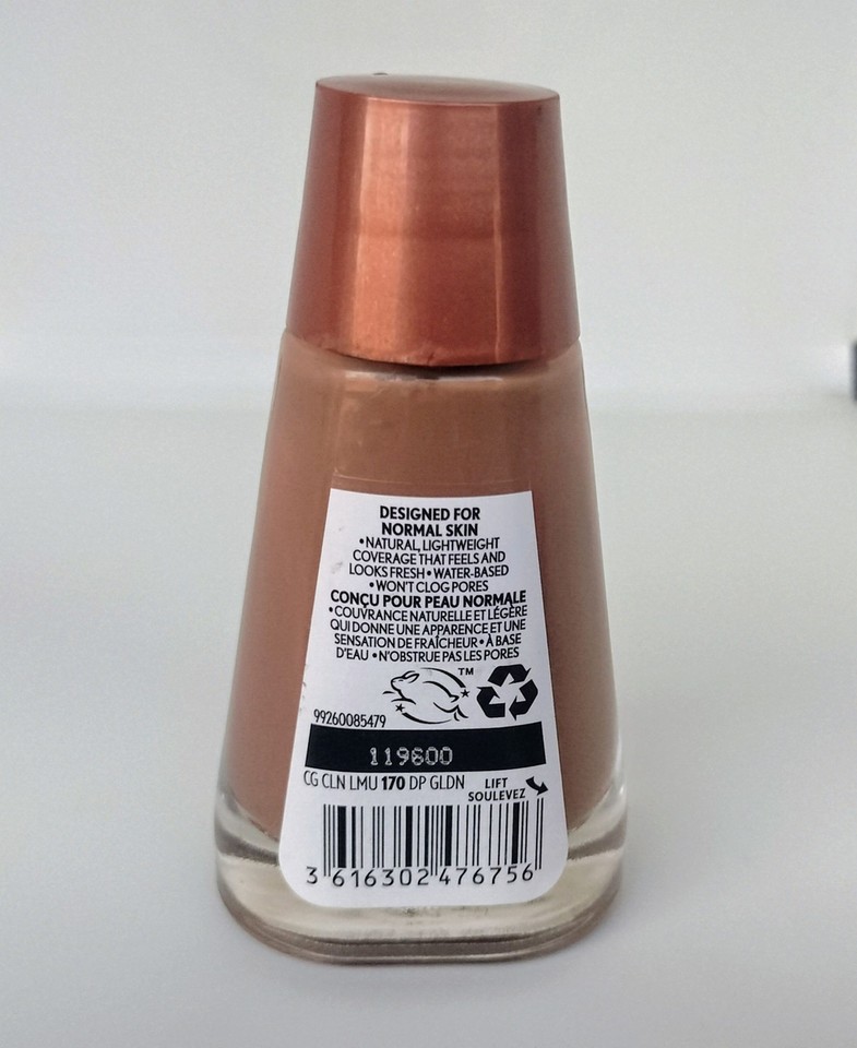 Covergirl Clean Liquid Foundation 170 Deep Golden Natural Lightweight ...