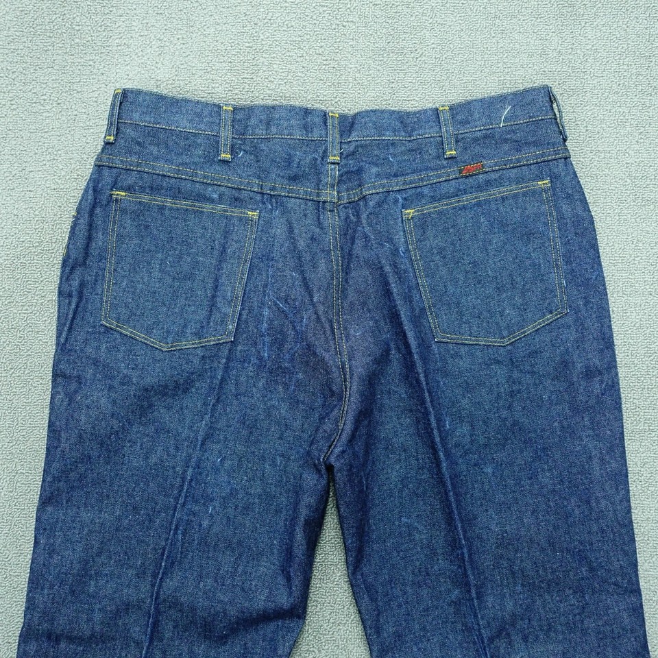 Indura flame retardant jeans men's size 38 dark blue cotton straight ...