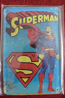 Superman Tin Metal Sign Painted Poster Comics Book Superhero Wall Decor ...