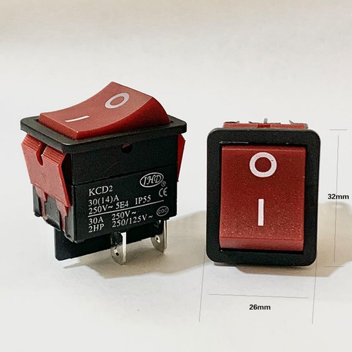 KEDU HY12-9-4 Power ON/OFF Rocker Switch Push Button Dual Pole 4Pin ...