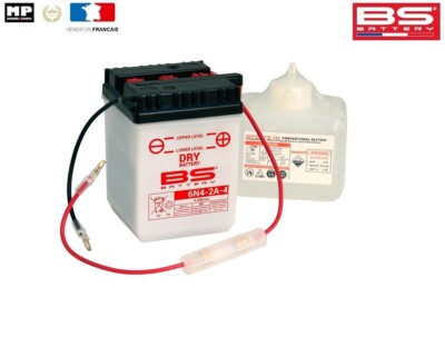 Batterie Moto 6V 4.2Ah + pack BS-Battery 6N4-2A-4 Honda CB 125 Twin 4T ...