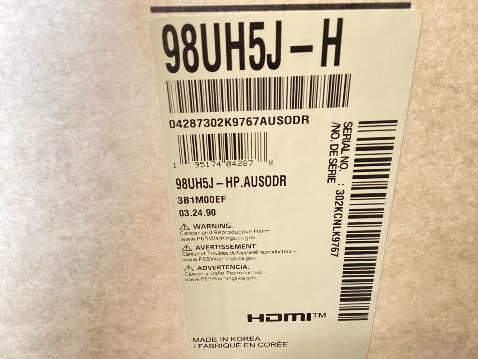 LG 98UH5J-H 98" 4K Smart LED Commercial Display for sale online | eBay