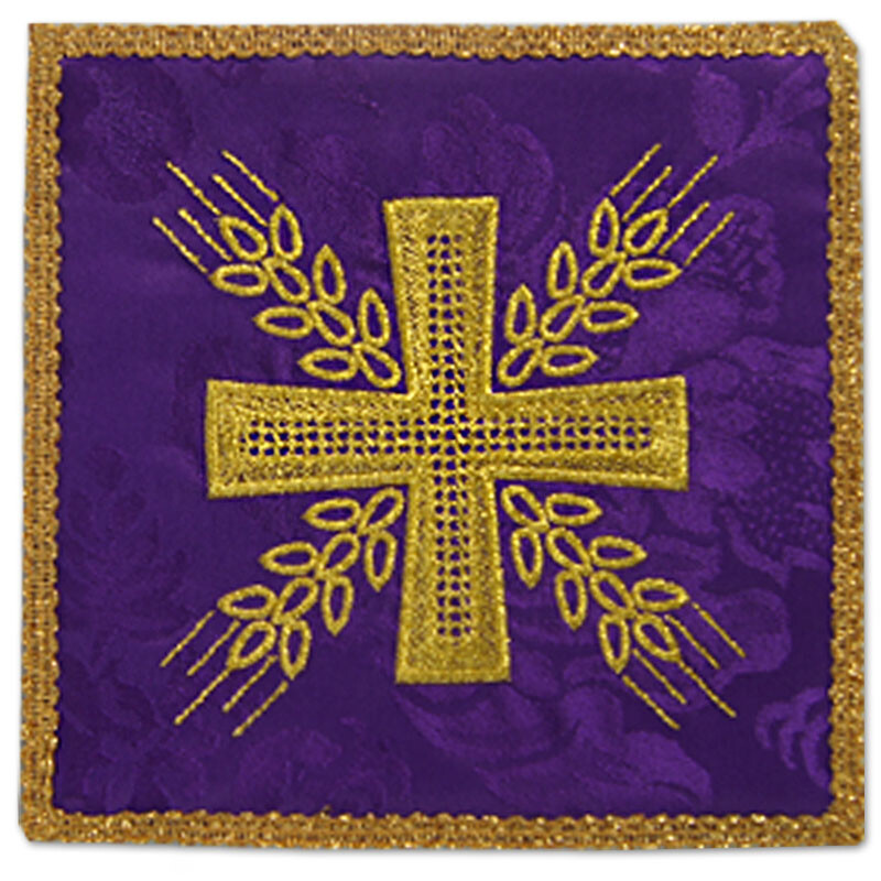 Purple Chalice Pall, Damask, Golden embroidery | eBay