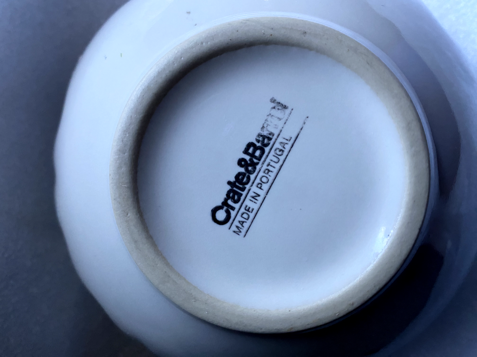 Crate & Barrel 6" White Shell Cereal Soup Bowl Made in Portugal | eBay