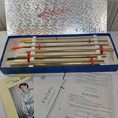 Vintage Fasturn Fabric Tube Turning System box Set 6 Brass Tubes & 3 ...