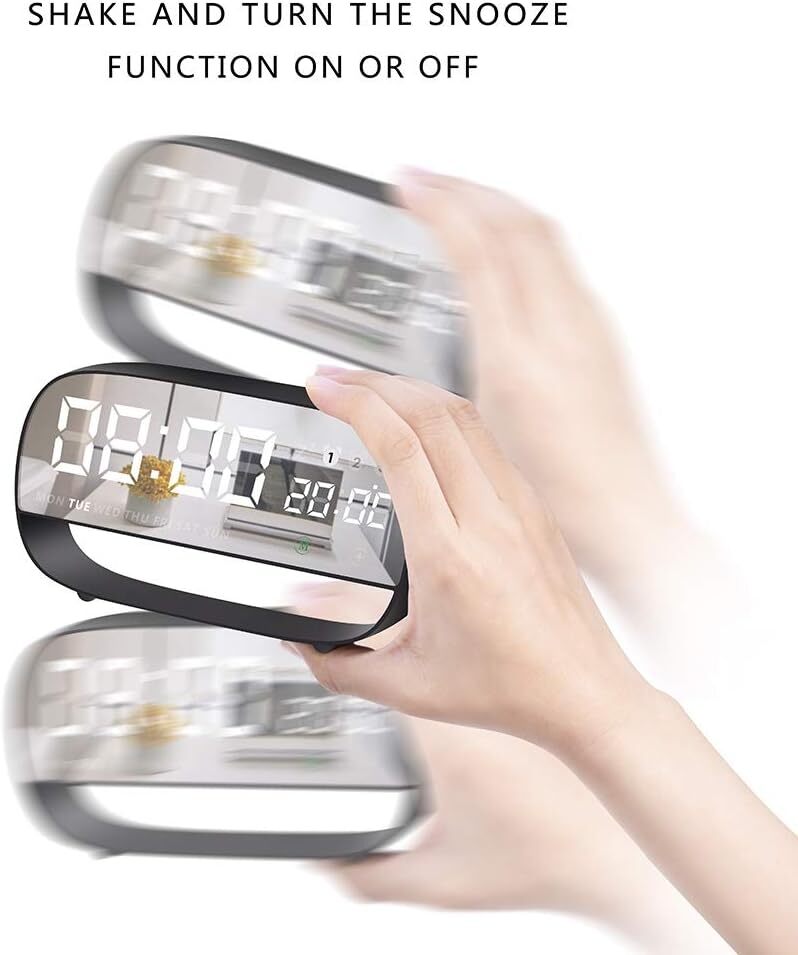 LED Digital Alarm Clock with 3 Snooze Alarms, Easy to Set, Modern ...