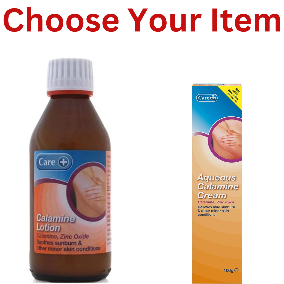 Care Aqueous Calamine Cream Tube 100g & Calamine Lotion 200ml Relieve ...