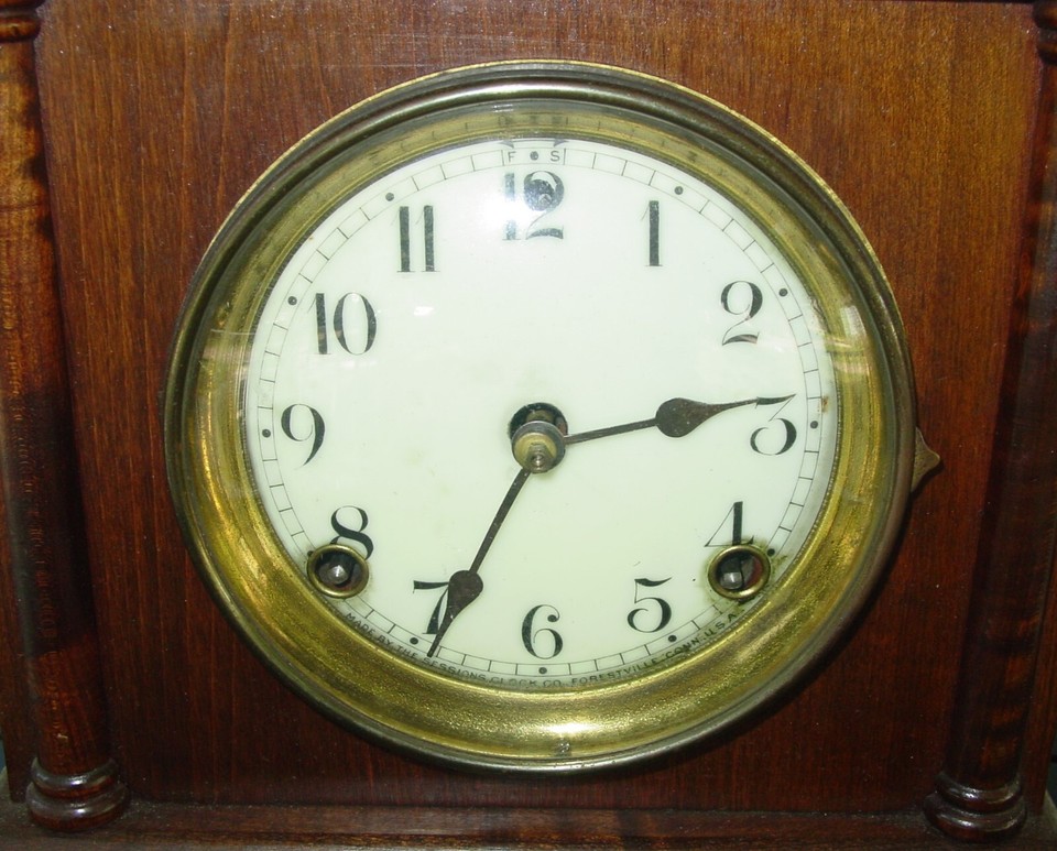 Antique Lovely Sessions Clock Co. Wooden Wind Up Pendulum Clock with ...