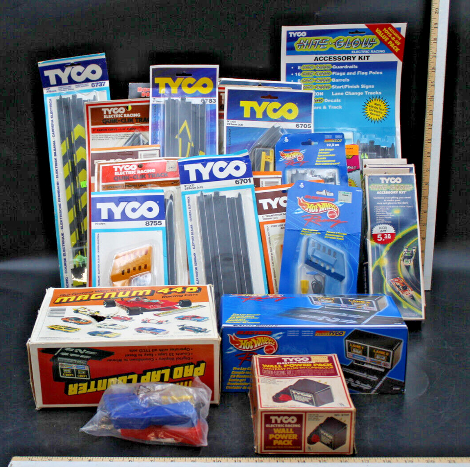 8 Lbs Vintage 1970s 1980s 1990s TYCO HO Slot Car TRACK LOT NEW On Card ...