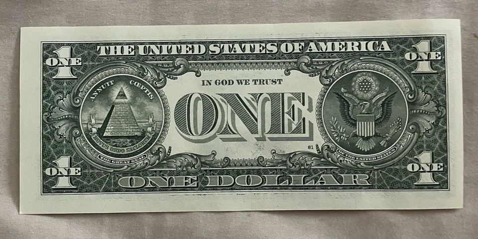 Misaligned one dollar bill | eBay