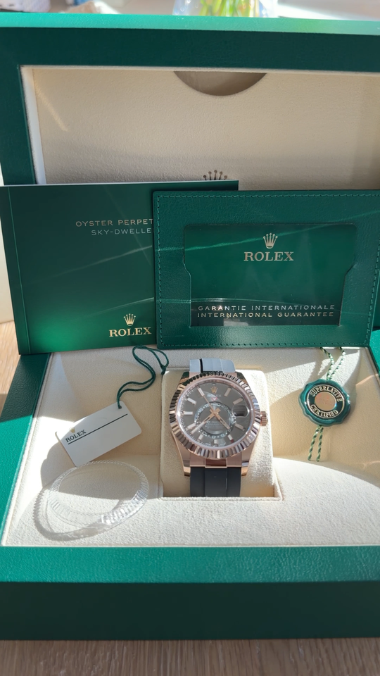 Rolex Sky-Dweller 326235 Everose Gold with Slate Dial and Oytserflex ...