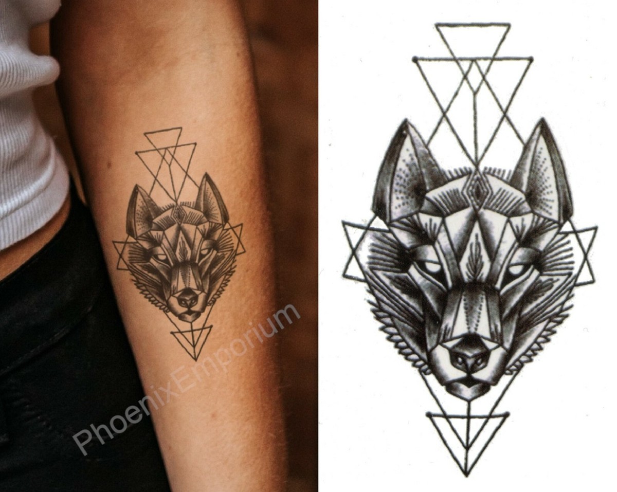 Geometric Wolf Tattoos