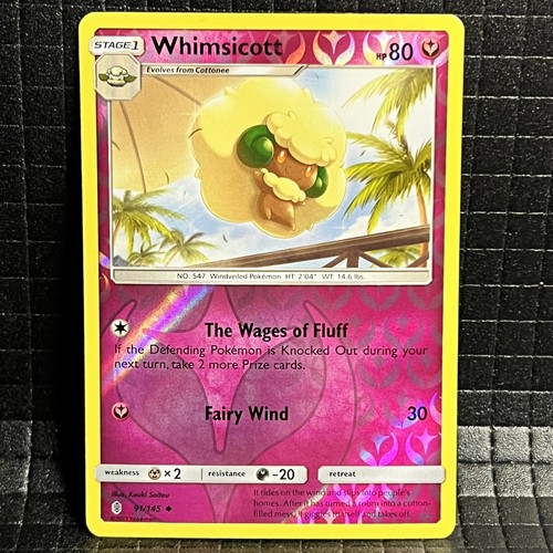 Whimsicott #91/145 Guardians Rising Reverse Holo Uncommon Pokemon Card ...