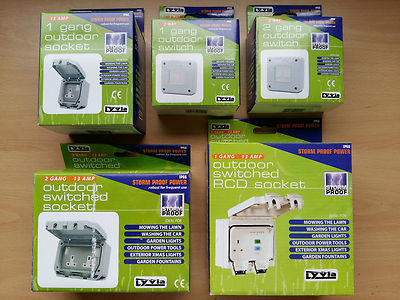 IP66 Storm Proof Waterproof Switches Sockets RCD Timer Switched 1 Gang ...