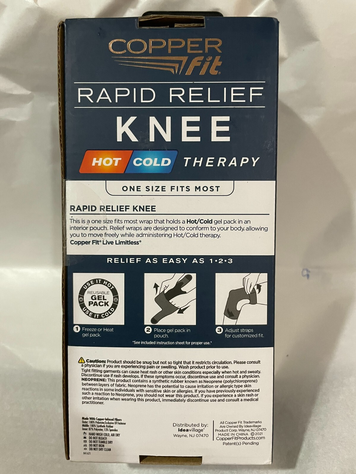 Copper Fit Rapid Relief, Adjustable Fit, Knee Wrap with Hot/Cold Gel ...