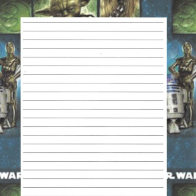 20 Sheets 5 Envelopes A5 Letter Writing Set: Star wars yoda green blue ...