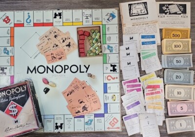 Monopoly 1940’s Parker Brothers Board Game Composite Tokens | eBay