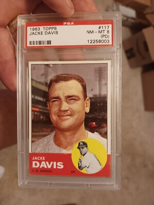 1963 Topps # 117 Jacke Davis PSA 8 (OC), # 97, 207, 372, 373 5 CARD LOT ...