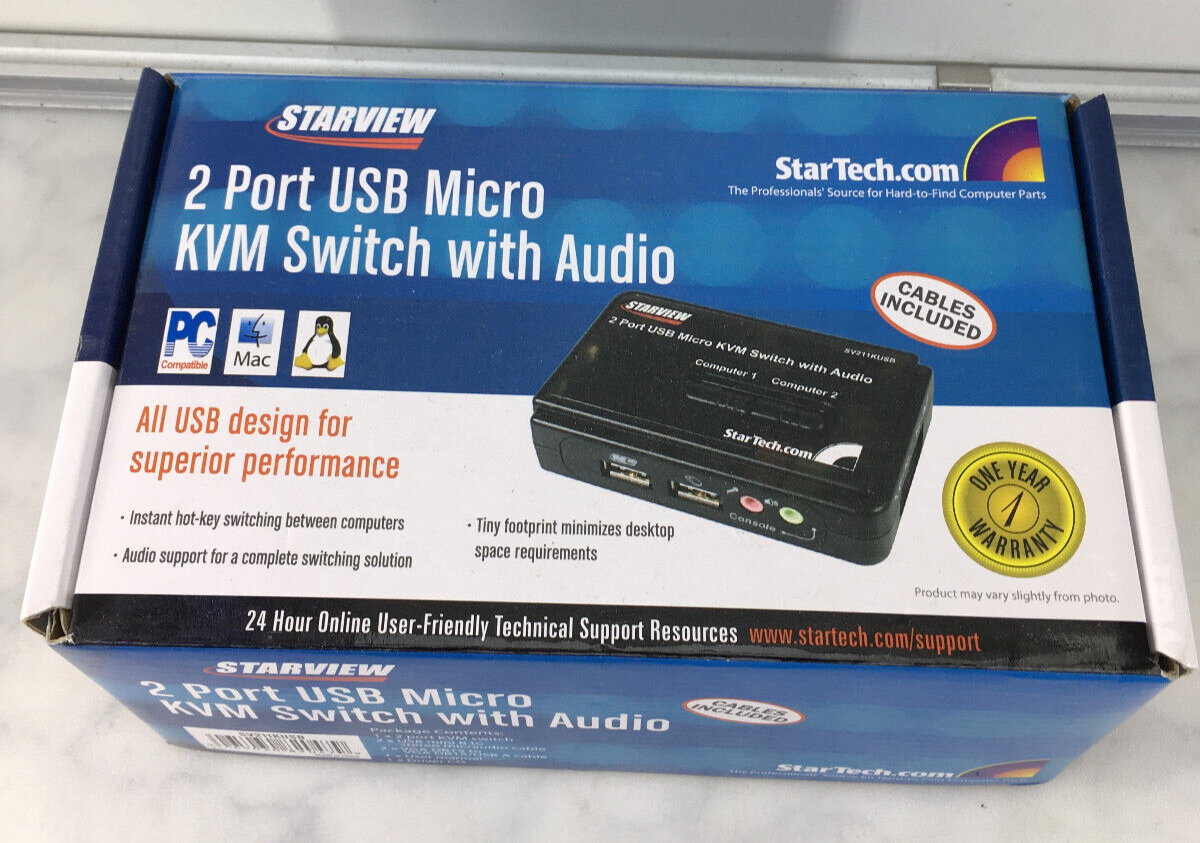 StarTech StarView SV211KUSB 2-Port USB Micro KVM Switch with Audio #97 ...