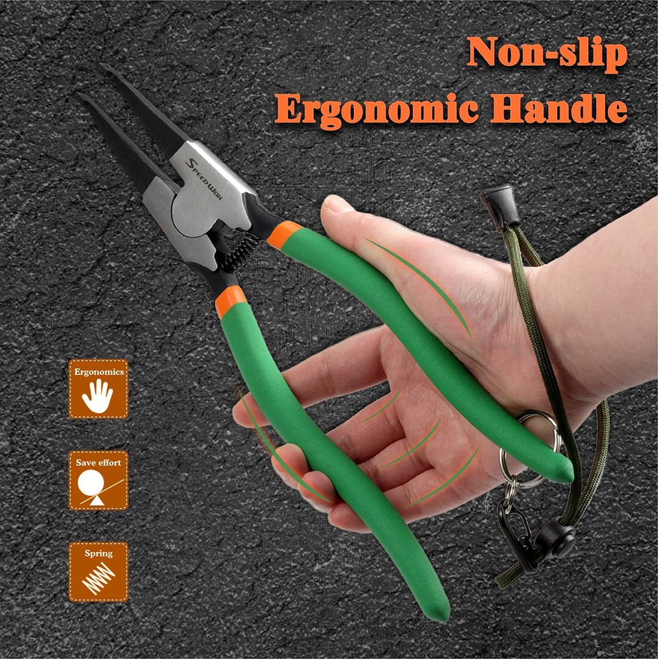 Special Angle Tip Lock Ring Pliers 8-Inch Retaining Rings Pliers for ...