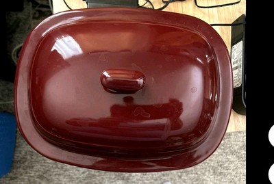 Pampered Chef 3.1Qt 3L Cranberry Deep Covered Baker Roaster Dutch Oven ...