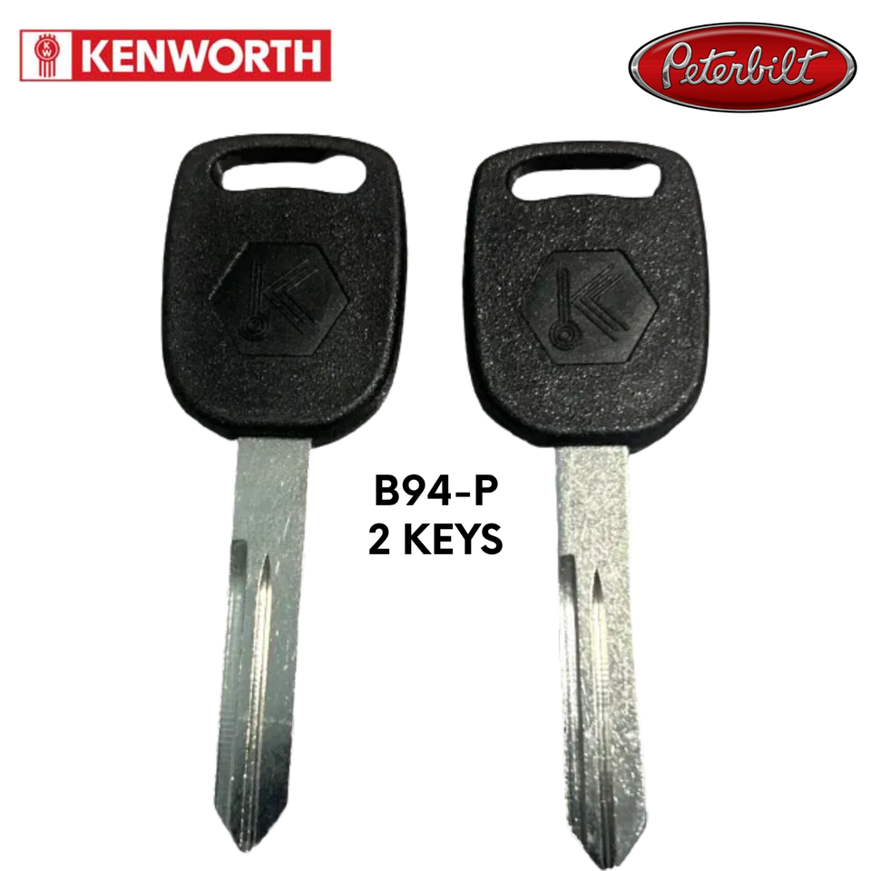 2 KENWORTH PETERBILT TRUCK KEY BLANKS K1995 B94-P (PLASTIC HEAD) SEMI ...