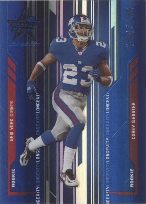 2005 Leaf Rookies & Stars Longevity - Rookie Corey Webster #118 ...