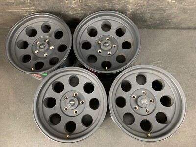 (4) Pro Comp 69 Vintage Flat Black Wheels Rims + Caps 17x9 et-6 5x127 ...