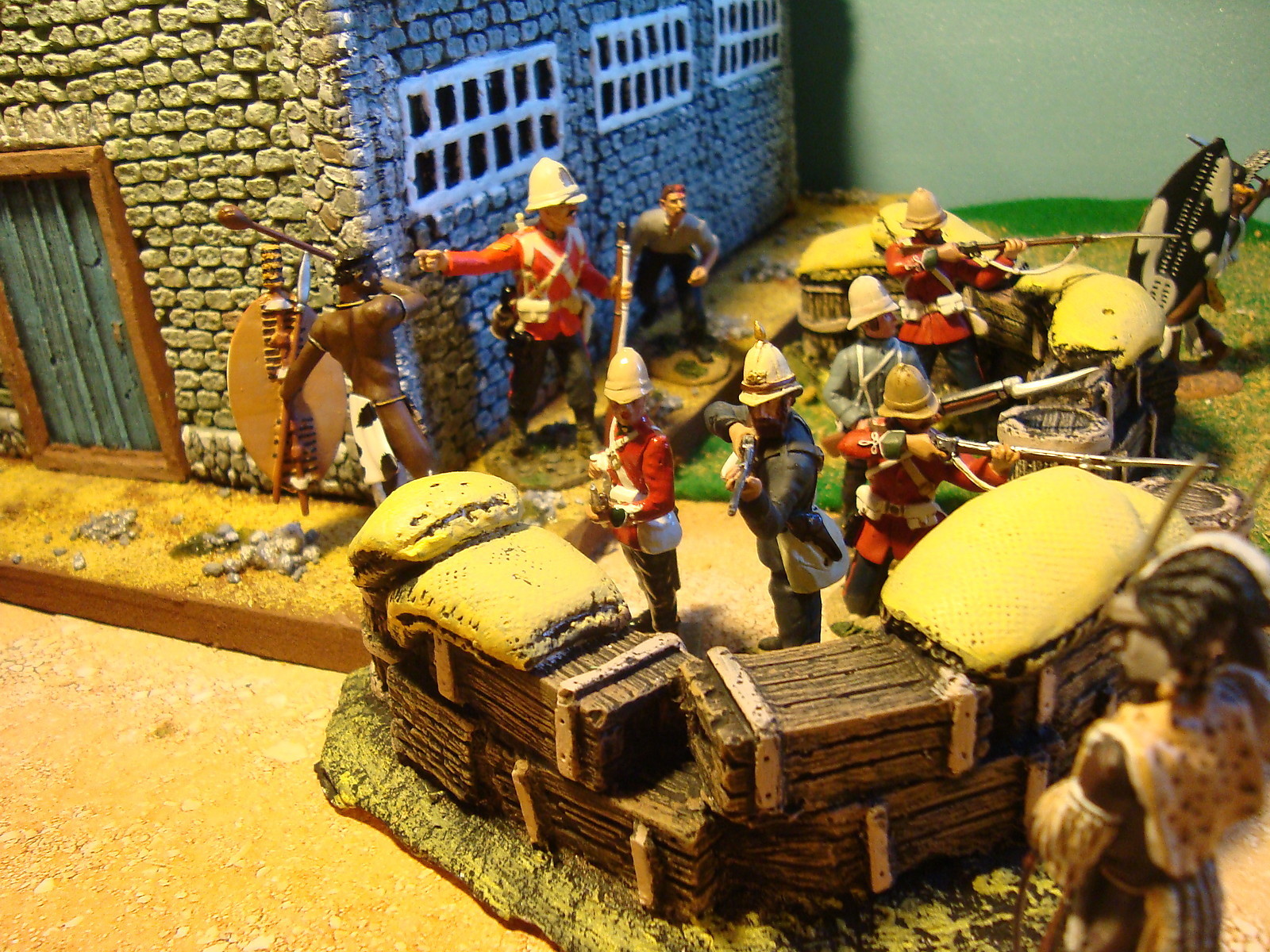 sandbags Boxes Resin 1.32 Painted Rourke' drift Redoubt T5 Zulu War ...