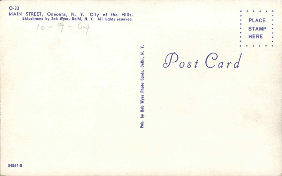 Oneonta New York NY Convertible Policeman Traffic Cop Vintage Postcard ...