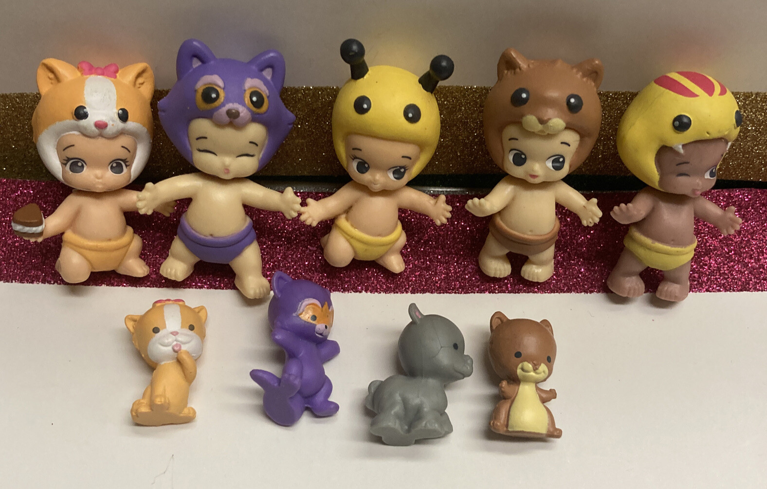 TWOZIES Baby Lot of 5 Babies Figures Moose Toys Animal Figure 1.5" PVC ...