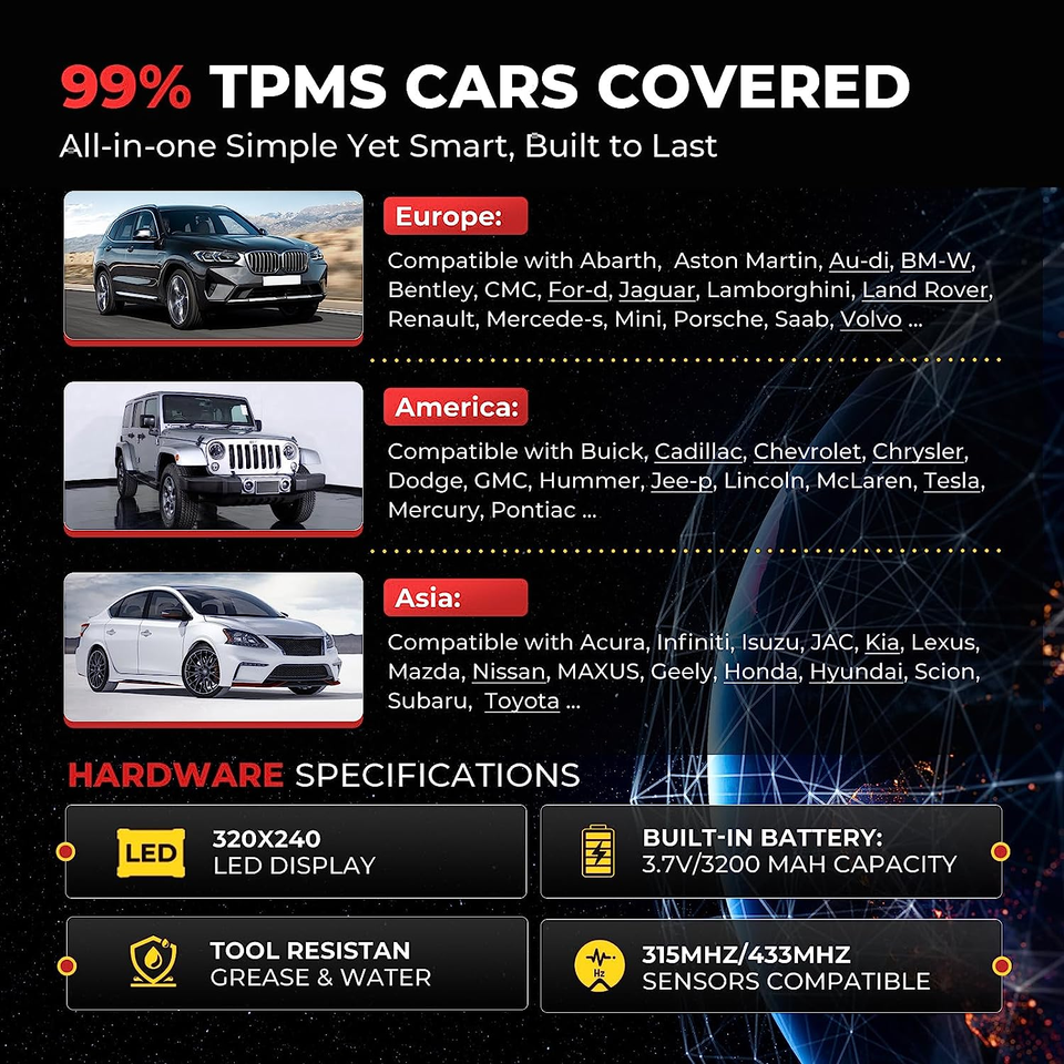 Autel TPMS Programming Tool TS508WF Program Autel TPMS Sensors TPMS ...