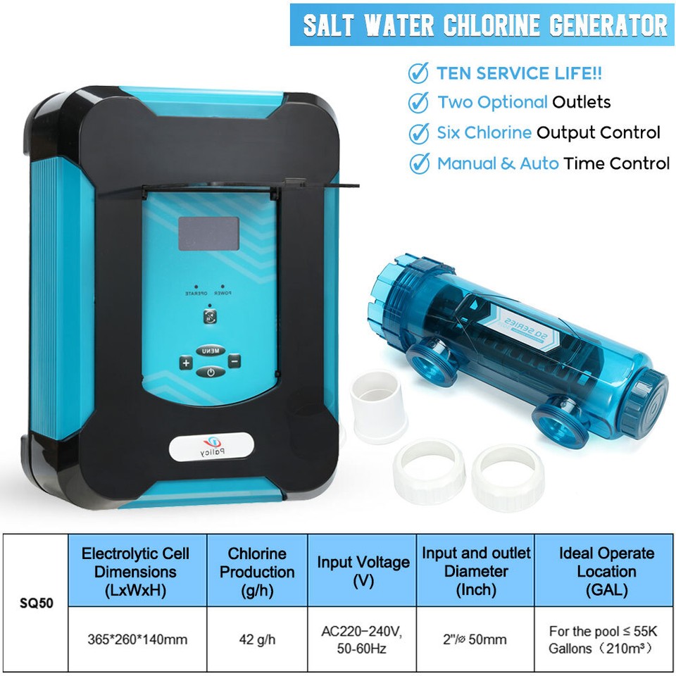 Clear Saltwater Pool Chlorine System Up to 10-55K Gallons IN/Above ...