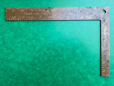 Vintage Copper Nicholls Tools Ottumwa Iowa 12” X 8” Framing Square USA ...