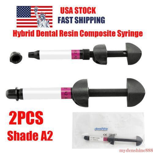 2 Packs Light Cure Micro Hybrid Dental Lab Resin Composite Syringe ...