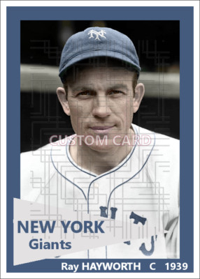 Ray Hayworth - 1939 New York Giants - 2.5 x 3.5 custom card (blank back ...