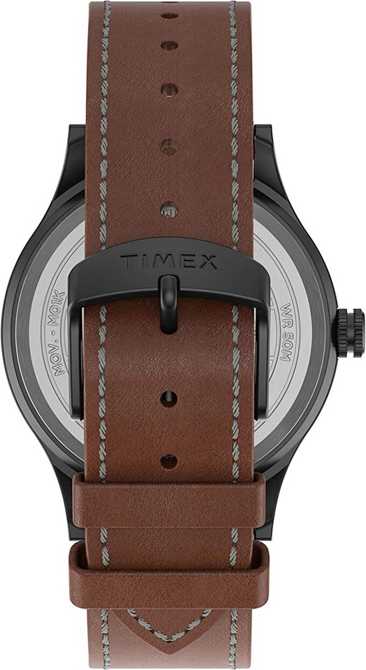 Timex Men's Expedition Scout Solar 40mm Brown/Gunmetal Leather Strap ...