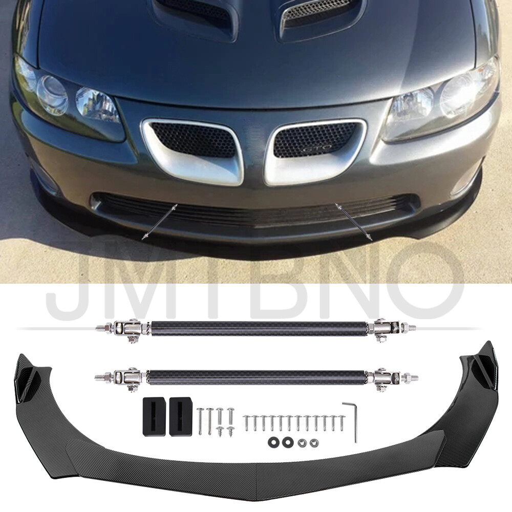 Carbon Fiber Front Bumper Lip Splitter + Strut Rods For Pontiac GTO ...