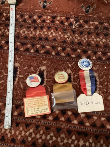 Vintage Massachusetts Retail Lumber Dealers Ribbon Pin Button Boston MA ...