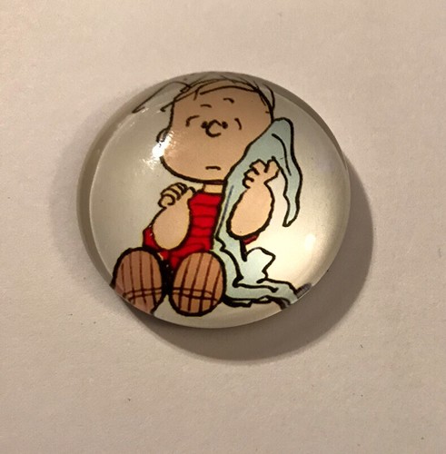 Peanuts Linus 1.3” Glass Circle Cabochon Refrigerator Fridge Novelty ...