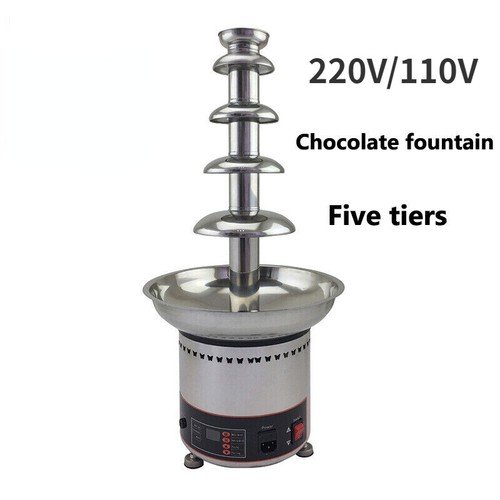 5 Tiers 4KG Commercial Chocolate Fountain Professional Waterfall ...