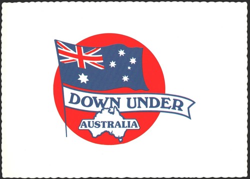 VINTAGE Down Under Australia Map and Flag POSTCARD - SCALLOPED EDGES - UNUSED | eBay Australia